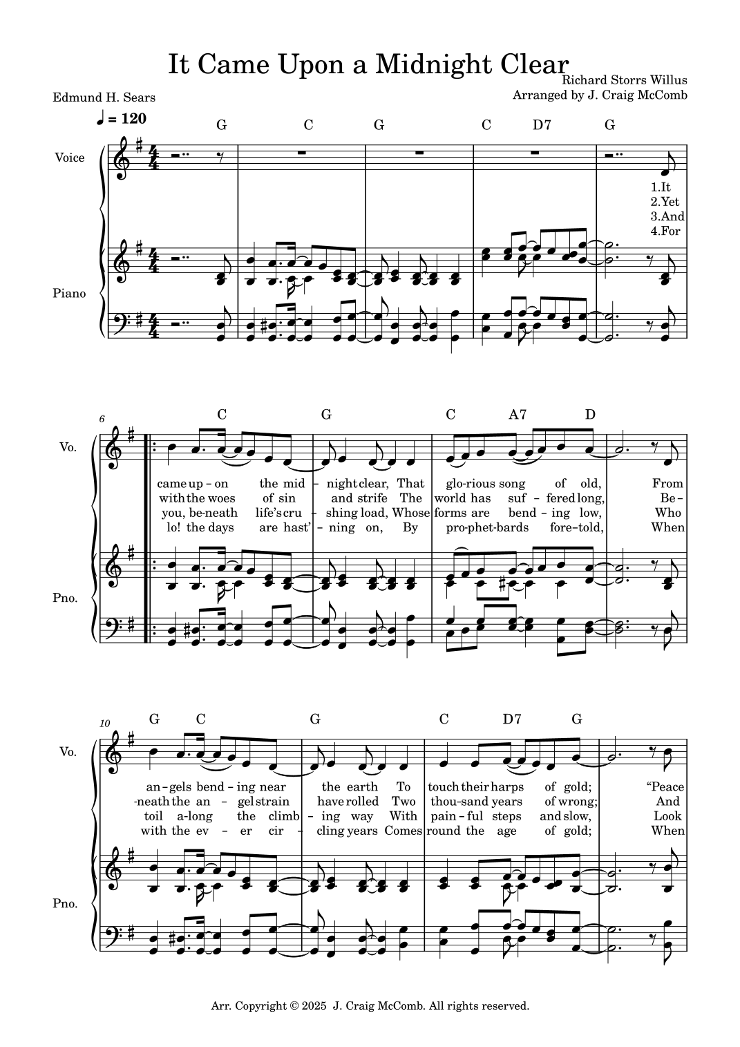 It Came Upon A Midnight Clear (arr. J. Craig McComb) by Richard Storrs ...