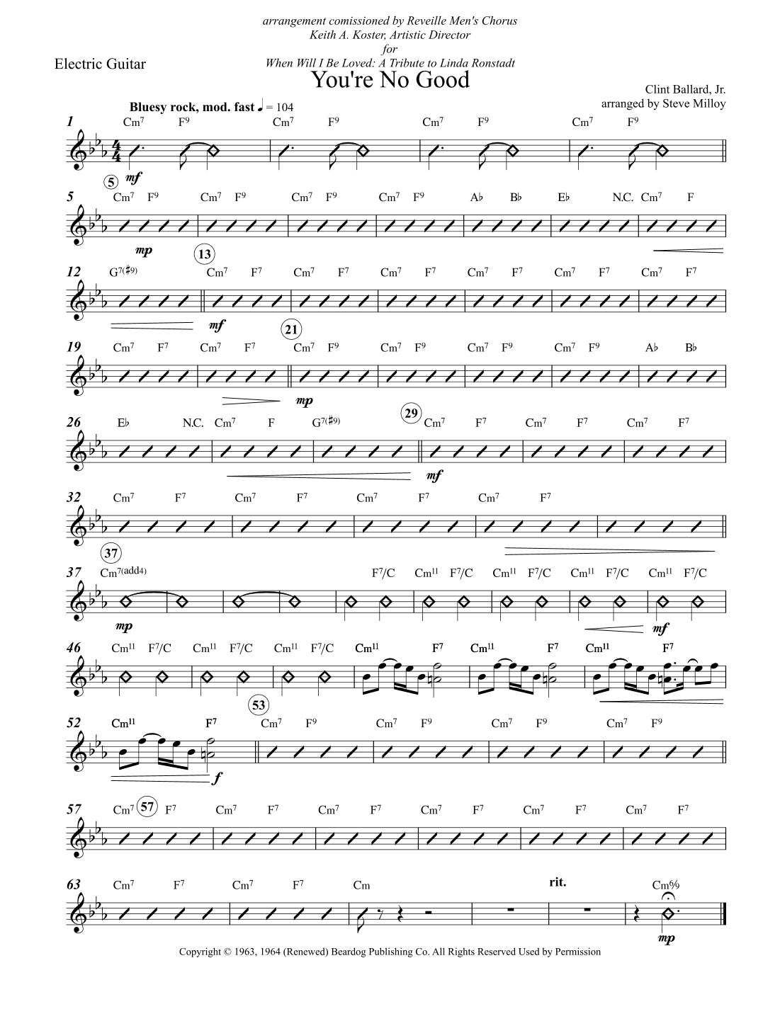 You're No Good (arr. Steve Milloy) by Linda Ronstadt Sheet Music for ...