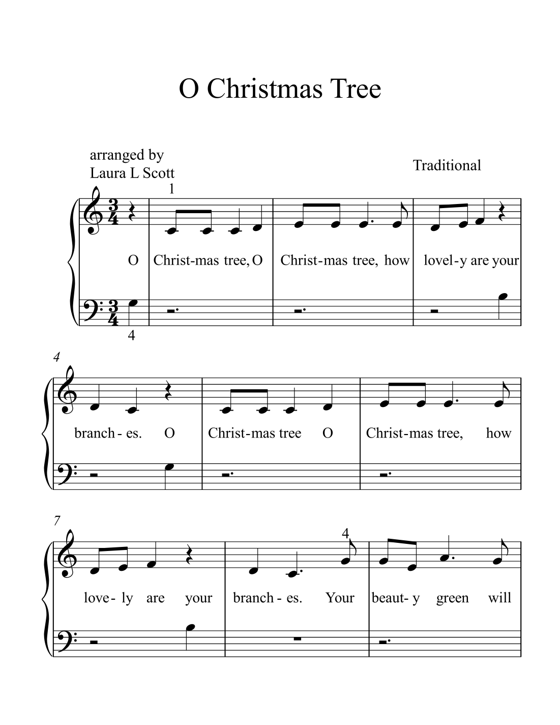O Christmas Tree (arr. Laura L Scott) par Traditional Partitions pour ...