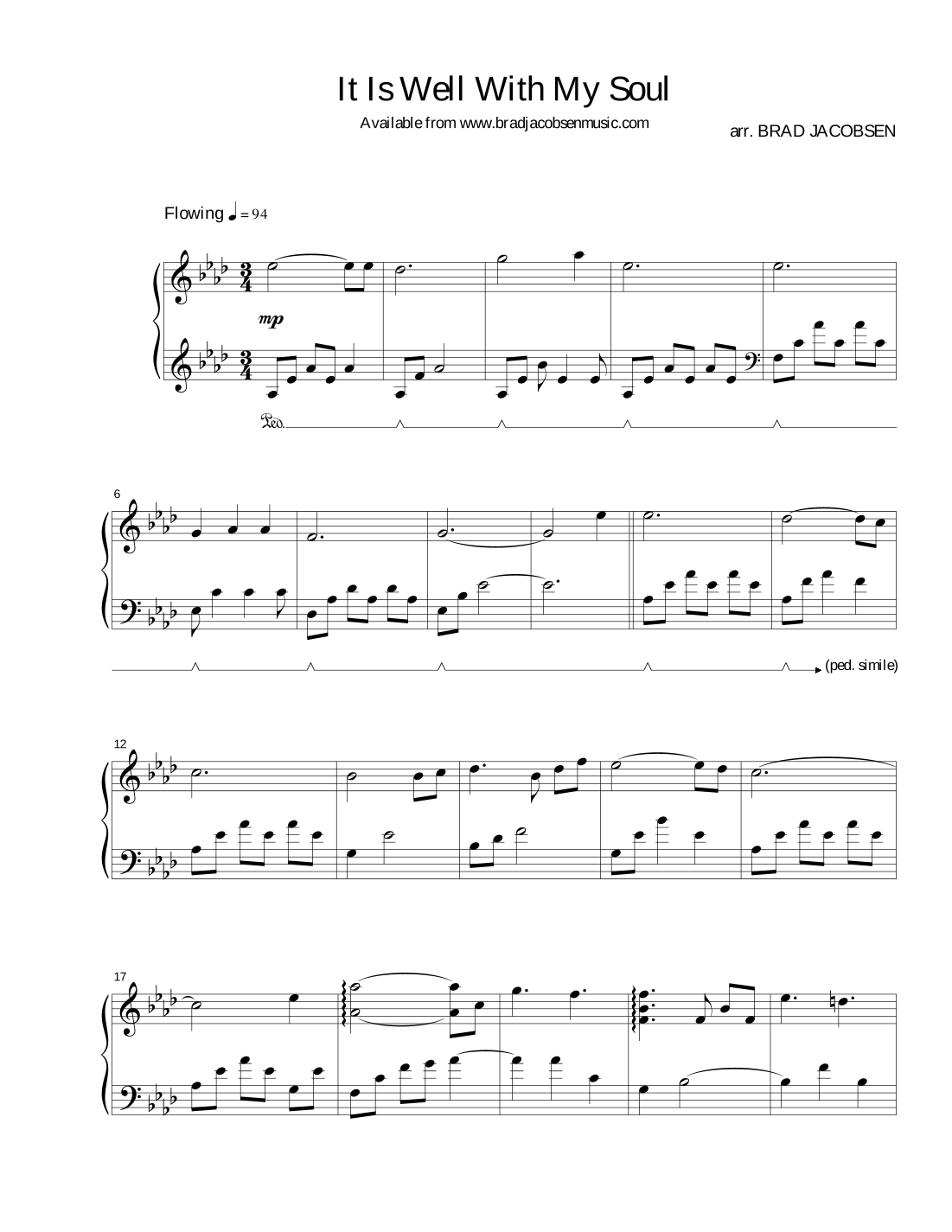 It is Well With My Soul (arr. Brad Jacobsen) by Brad Jacobsen Sheet ...