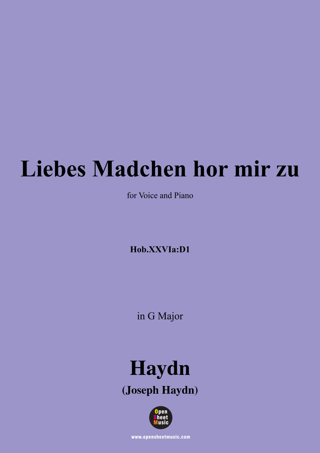 J. Haydn-Liebes Madchen hor mir zu,Hob.XXVIa:D1,in G Major (arr. OSM ...