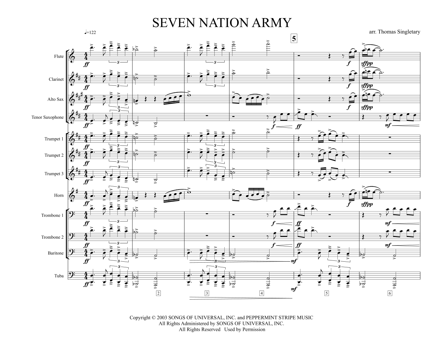 Seven Nations Army Noten