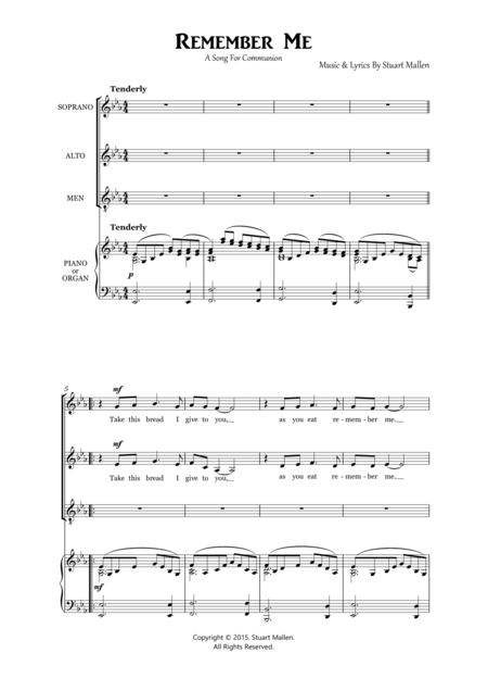 Remember Me (A Song For Communion) Noten | Stuart Mallen | Chor SAB