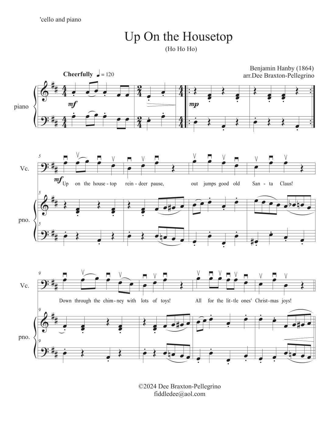 Up on the Housetop (arr. Dee Braxton-Pellegrino) by Benjamin Hanby ...