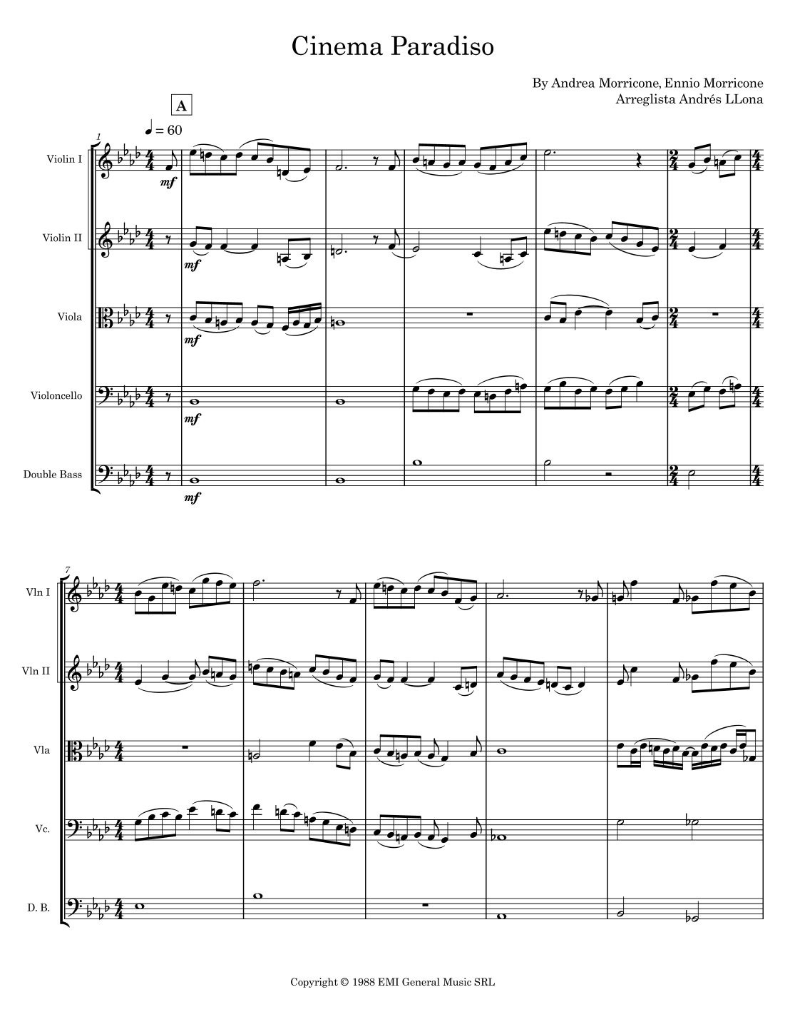 Cinema Paradiso (arr. Andrés LLona) by Lang Lang Sheet Music for ...