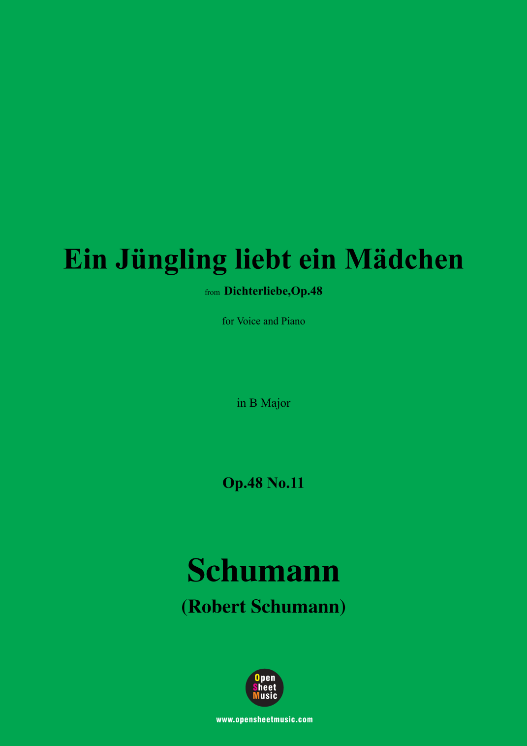 R. Schumann-Ein Jungling liebt ein Madchen,in B Major (arr. OSM Press ...