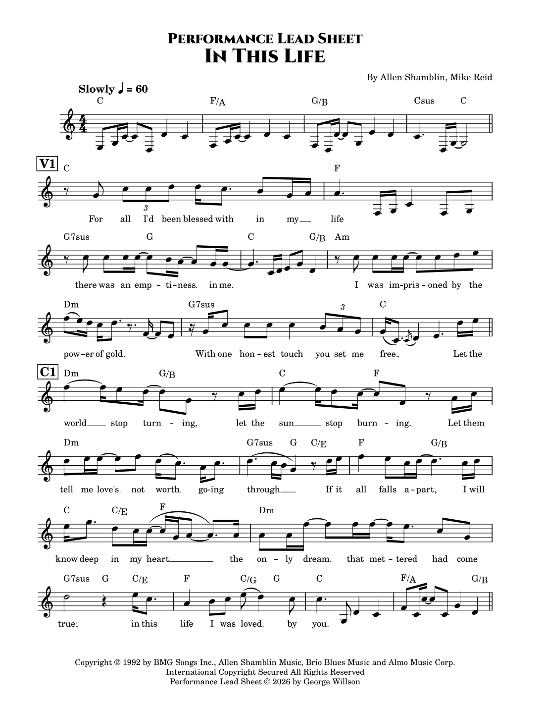 In This Life (arr. George Willson) by Bette Middler Sheet Music for ...