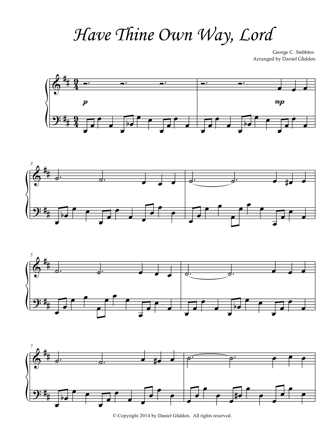 Have Thine Own Way, Lord! (arr. Daniel P. Glidden) by Adelaide A ...