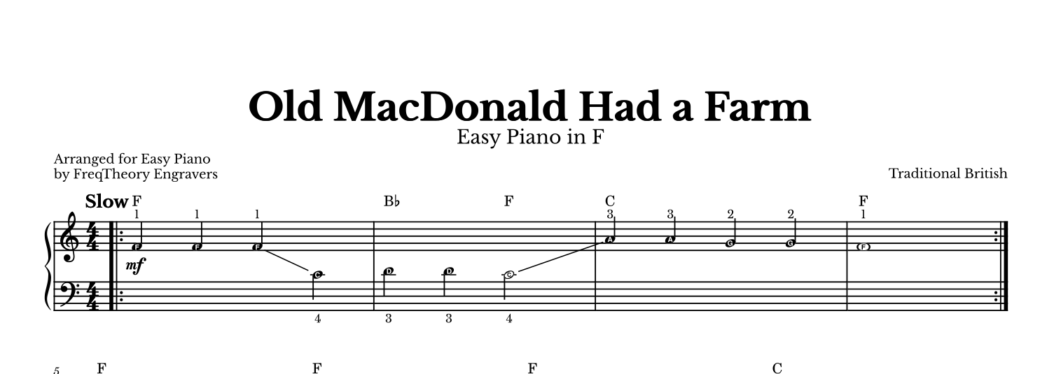 Old MacDonald Had a Farm - Easy Piano (arr. FreqTheory Engravers) by ...