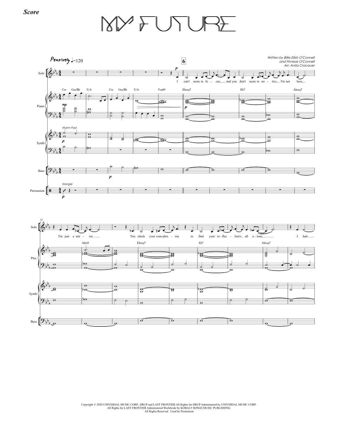 My Future (arr. Anita Cracauer by Billie Eilish Sheet Music for ...