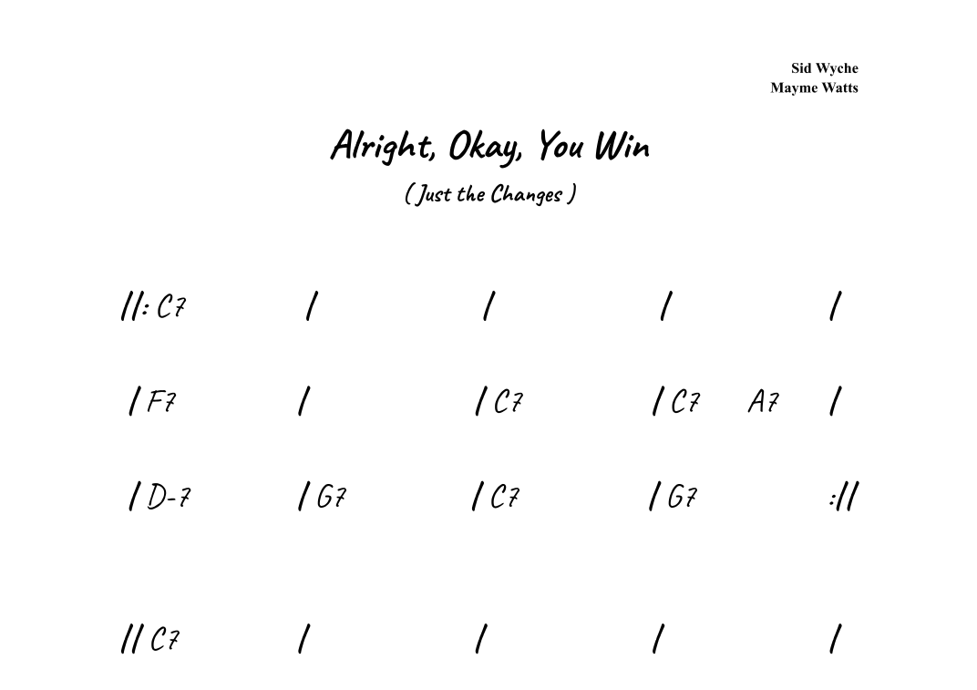 Alright, Okay, You Win (arr. Bronson Ferdinand Wright) by Peggy Lee ...