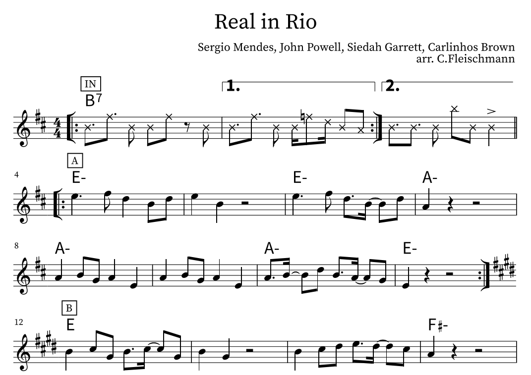 Real In Rio (arr. Christoph Fleischmann by The Rio Singers Sheet Music ...