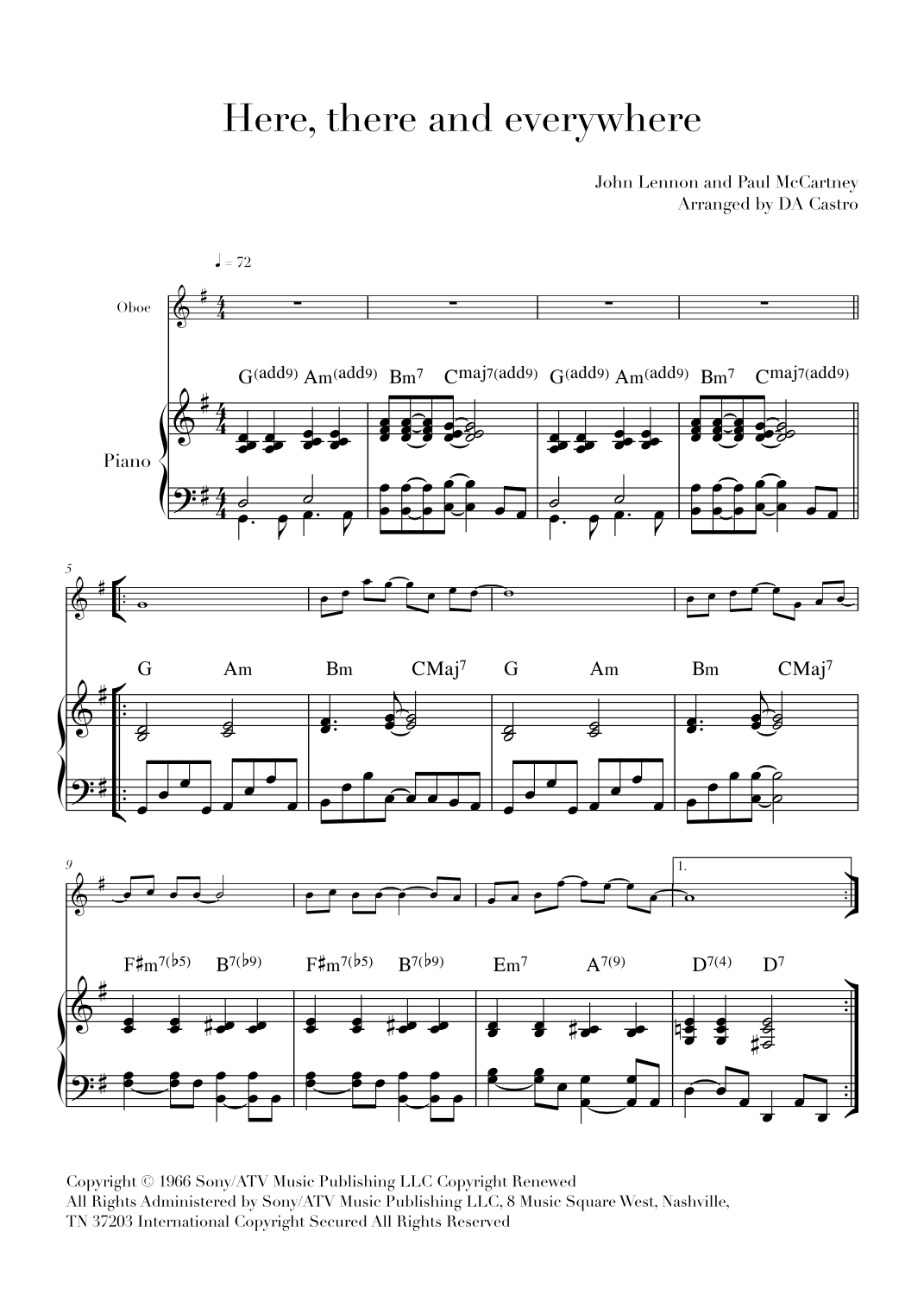 Here, There And Everywhere (arr. DA Castro) by George Benson Sheet ...