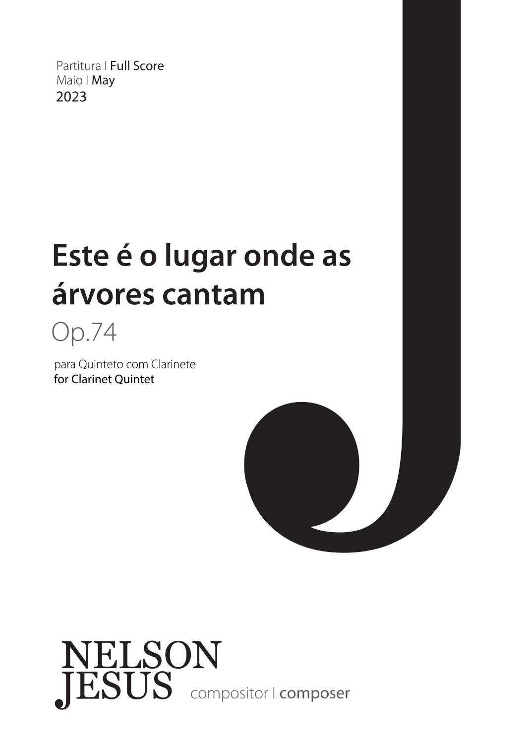 This is the place where the trees sing, Op. 74 by Nelson Jesus Sheet Music for Performance ...