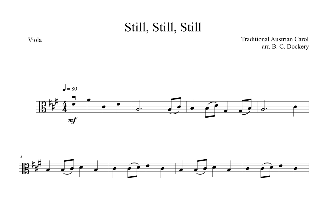 Still, Still, Still (Viola Solo) (arr. B. C. Dockery) by Traditional ...