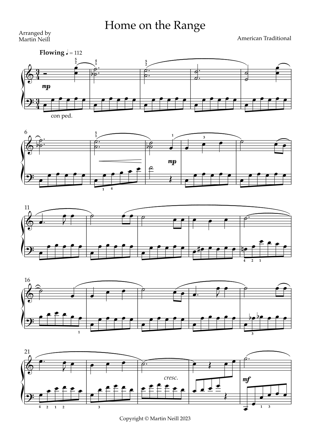 Home on the Range (arr. Martin Neill) by American Traditional Sheet ...