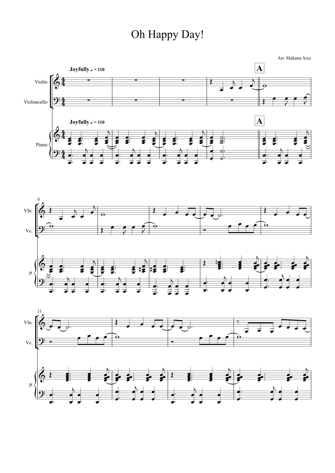 Oh Happy Day (arr. Diogo J. Lima) by Edwin R. Hawkins Sheet Music for ...