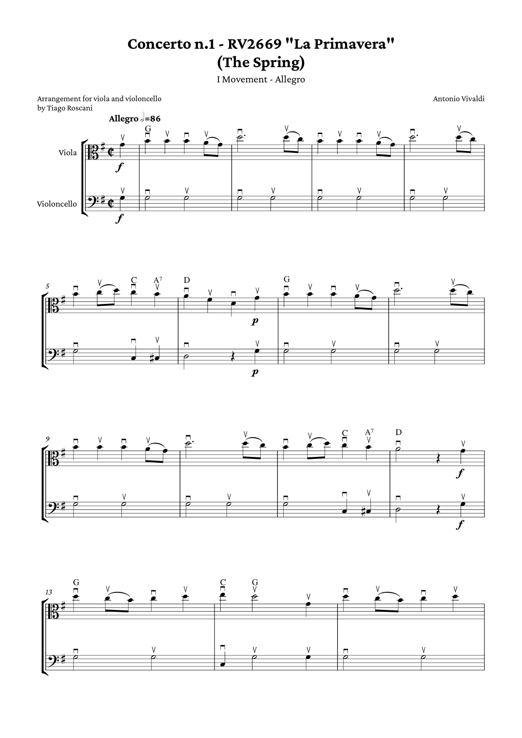 The Spring "La Primavera" from The Four Seasons (arr. Tiago Roscani) by ...