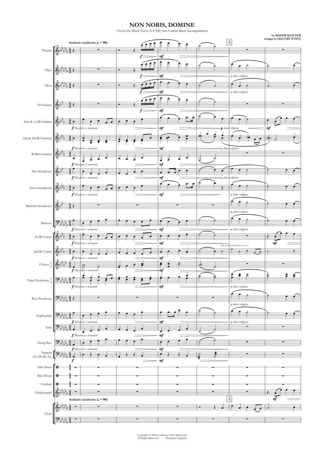 Non Nobis, Domine (arr. Gregory White) by Roger Quilter Sheet Music for ...