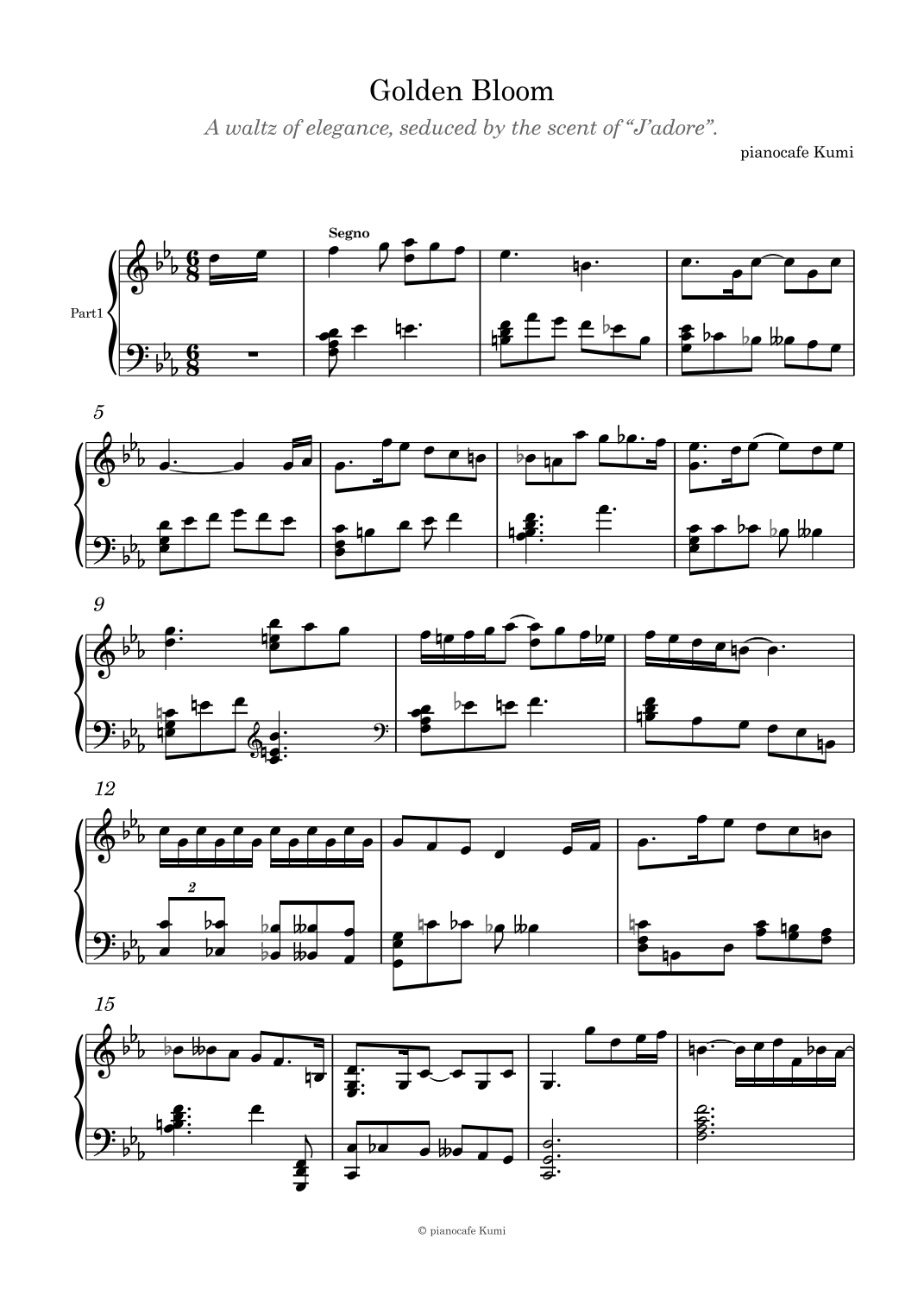 Golden Bloom by pianocafe Kumi Sheet Music for Piano Solo at Sheet ...