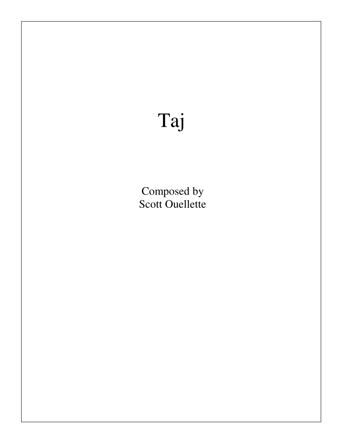 Taj by Scott Ouellette Sheet Music for Solo Guitar at Sheet Music Direct