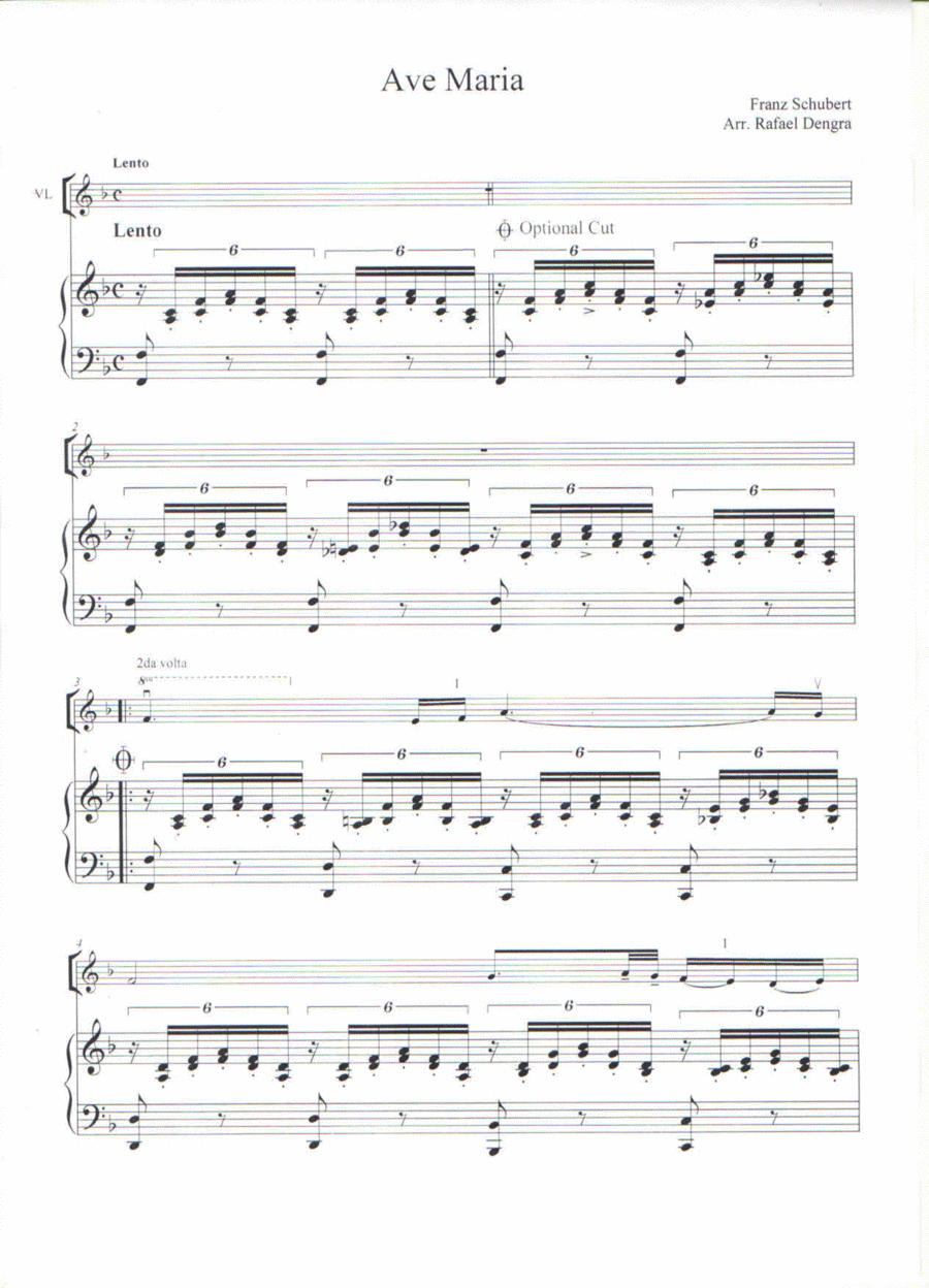 Ave Maria - Violin and Piano (arr. Rafael Dengra) Sheet Music | Franz Schubert | Violin and Piano