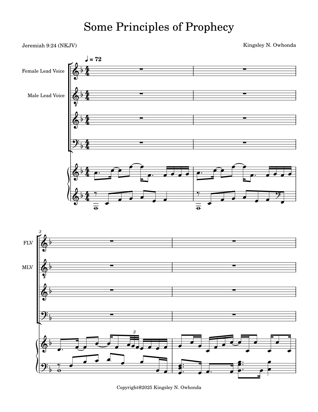 Some Principles of Prophecy by Kingsley Owhonda Sheet Music for Piano ...