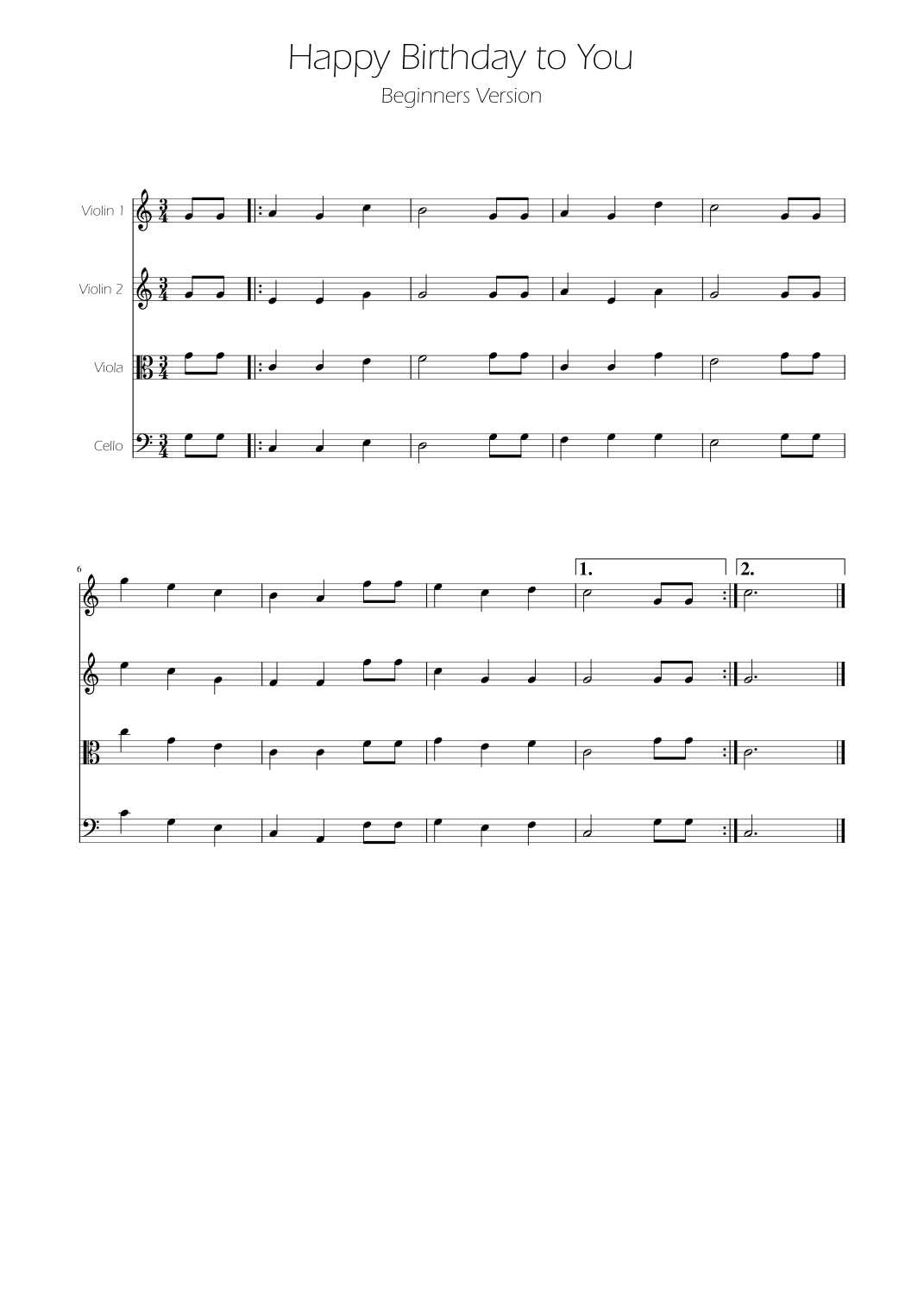 Happy Birthday to You - String Quartet (arr. Ygor Nunes by Public ...