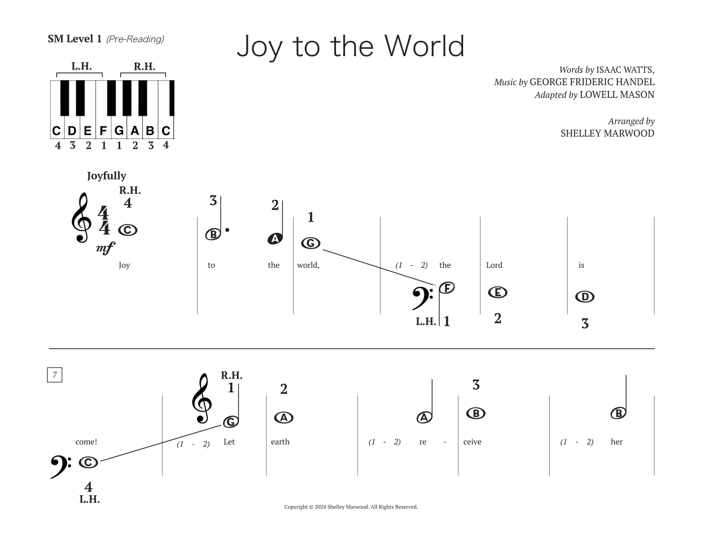 Joy to the World (PRE-READING) (arr. Shelley Marwood) by Lowell Mason ...