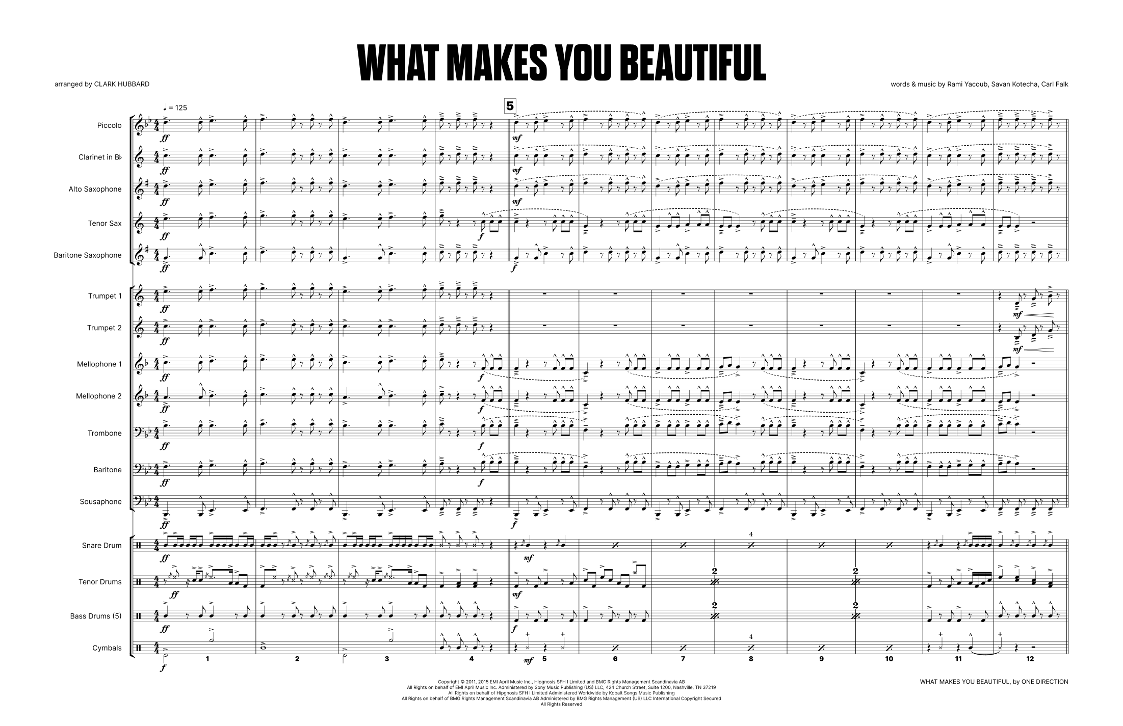 What Makes You Beautiful (arr. Clark Hubbard) por One Direction ...