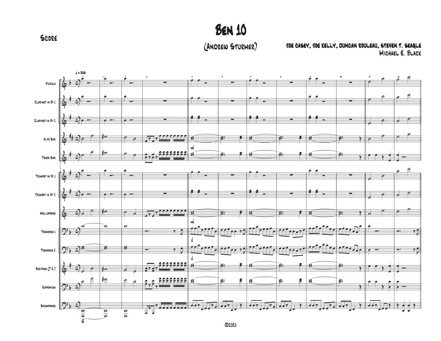 Ben 10 - Main Title Theme (arr. Michael E. Black) von Andy Sturmer ...