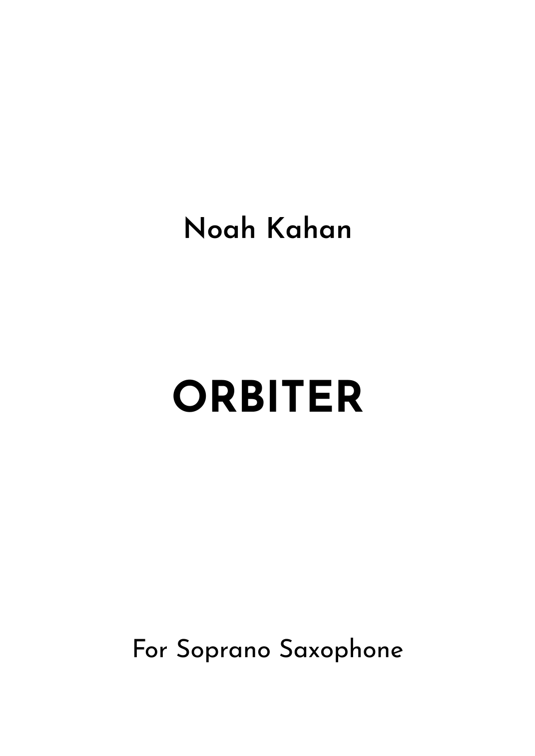 Orbiter by Noah Kahan Sheet Music for Soprano Sax Solo (arr. Jireh J ...