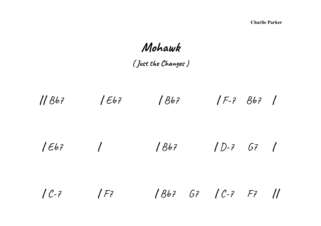 Mohawk (arr. Bronson Ferdinand Wright) by Charlie Parker Sheet Music ...