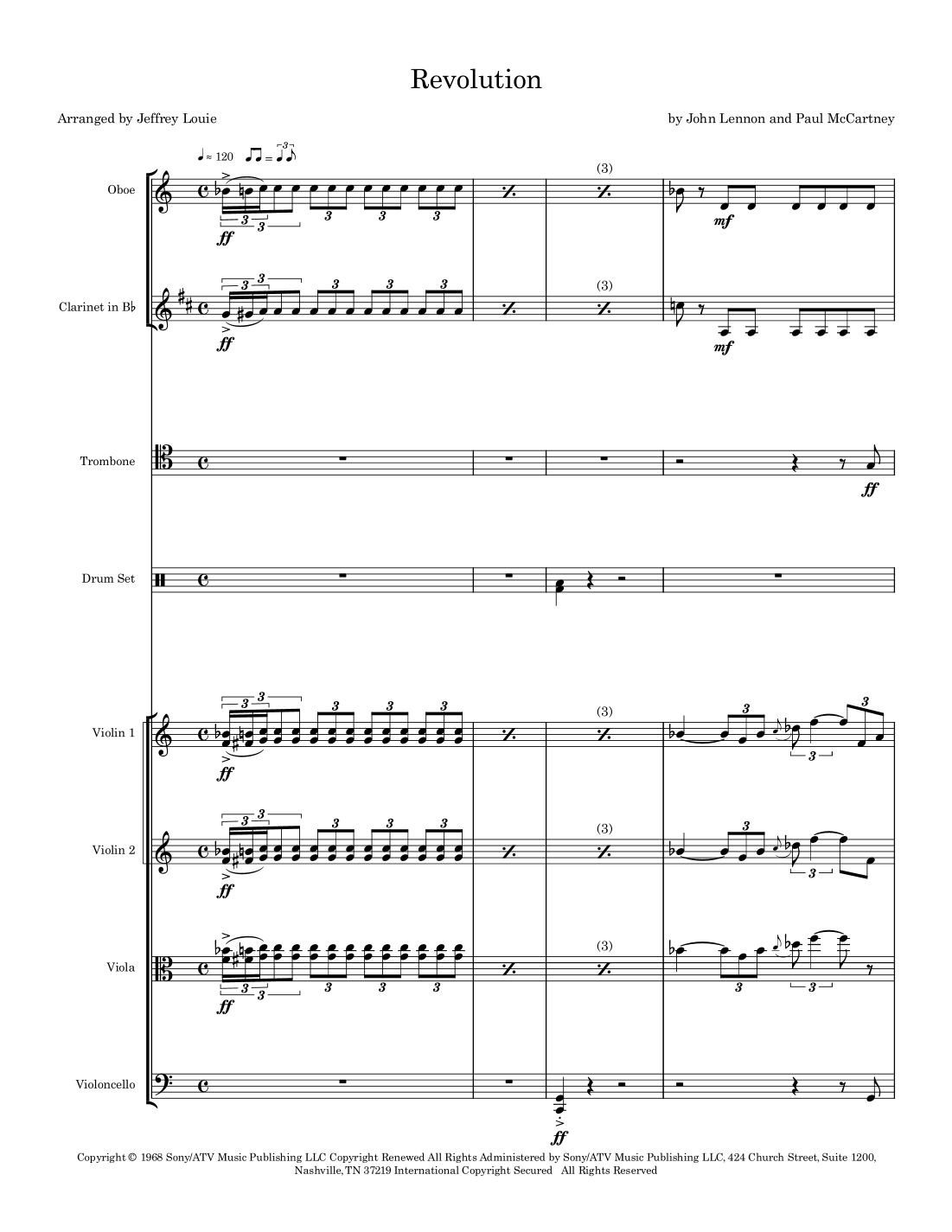 Revolution (arr. Jeffrey Louie) by The Beatles Sheet Music for ...