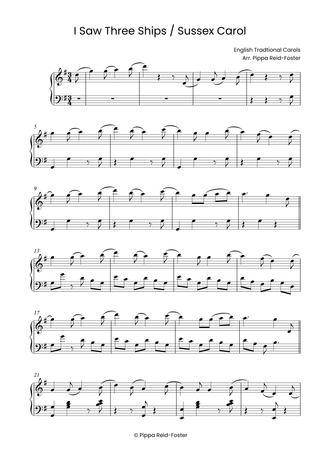 I Saw Three Ships and The Sussex Carol (arr. Pippa Reid-Foster) by ...