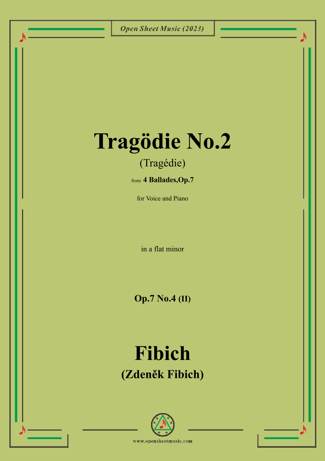Fibich-Tragödie No.2(Tragédie),in a flat minor (arr. OSM) by Zdeněk ...