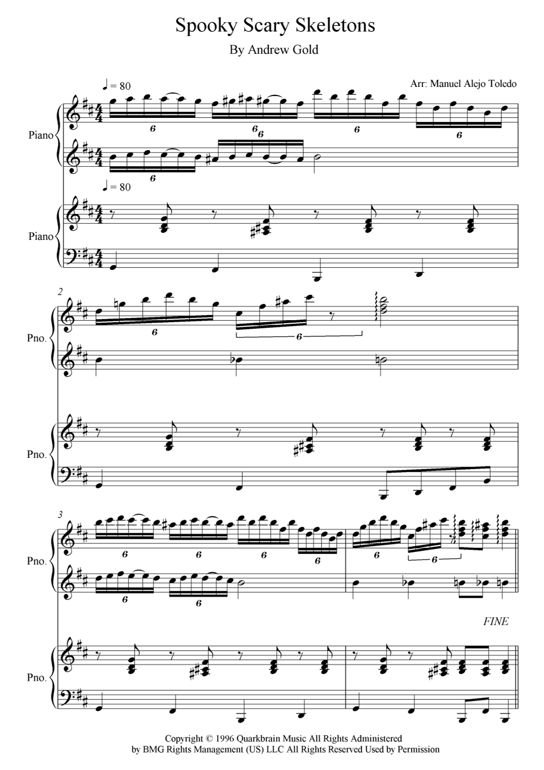 Spooky Scary Skeletons (arr. Manuel Alejo Toledo) by Akira The Don ...