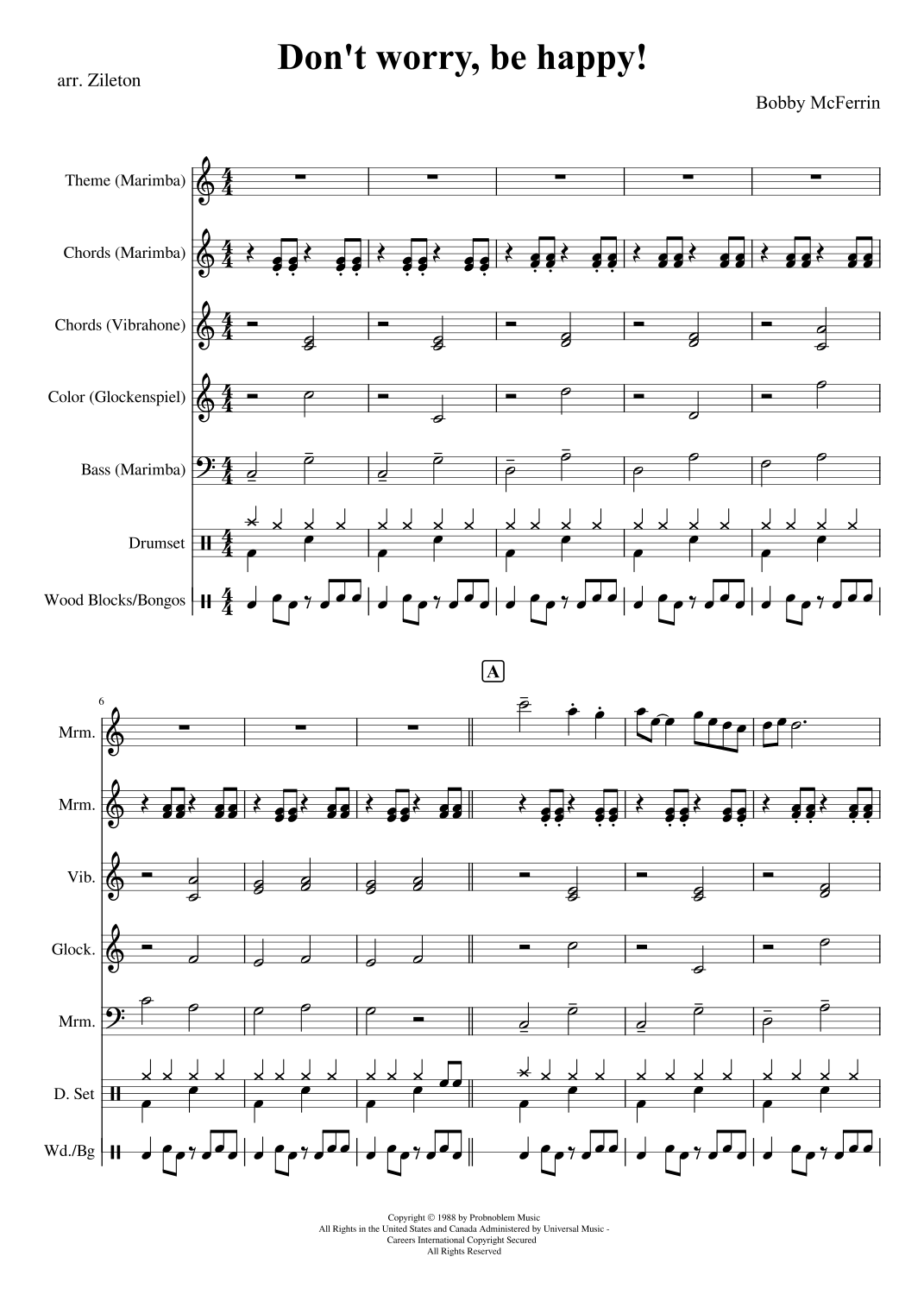 Don't Worry, Be Happy (arr. Nicolas Sinković) by Bobby McFerrin Sheet ...