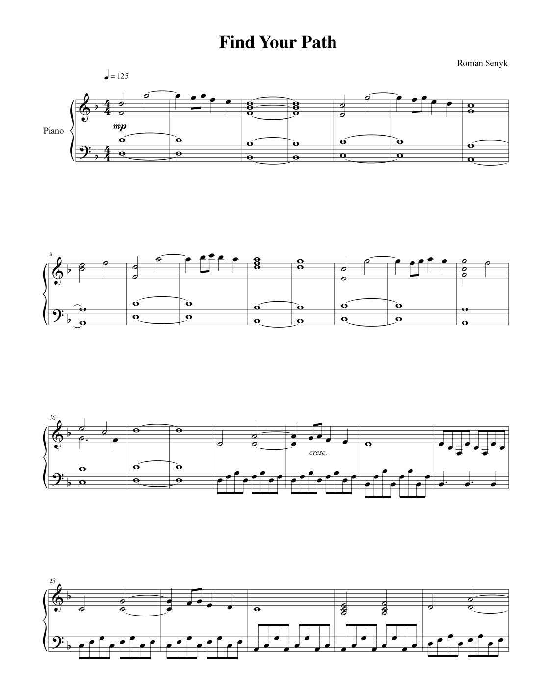 Find Your Path by RomanSenykMusic Sheet Music for Piano Solo at Sheet ...