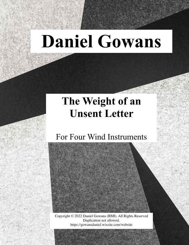 The Weight of an Unsent Letter Sheet Music | Daniel Gowans (BMI ...