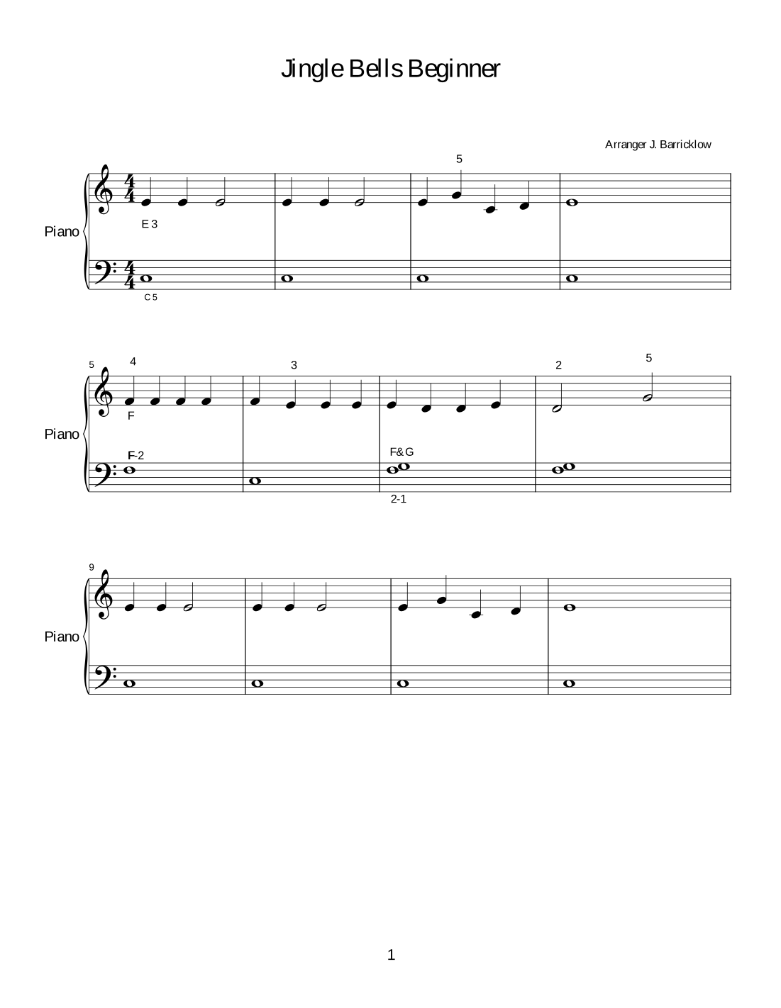 Jingle Bells Beginner and Silent Night (arr. John Barricklow) par John ...