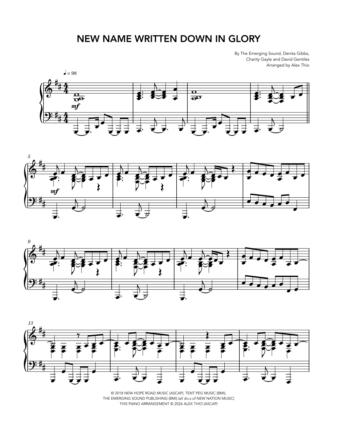 New Name Written Down In Glory (arr. Alex Thio) by The Emerging Sound ...