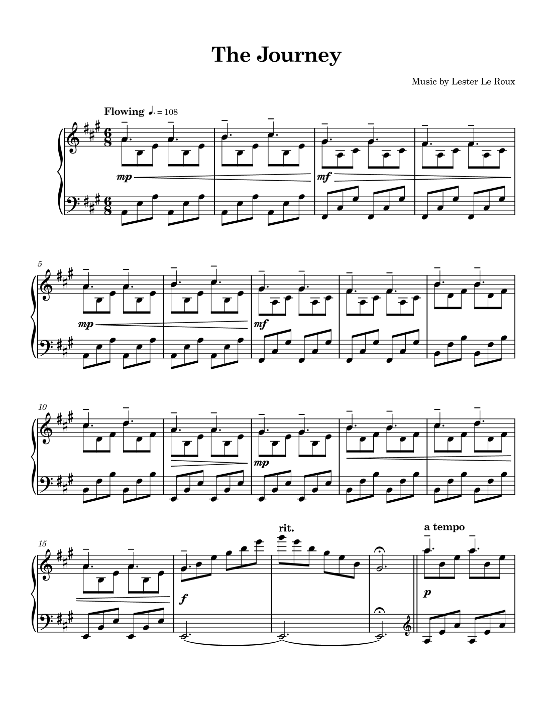 The Journey by Lester Le Roux Sheet Music for Piano Solo at Sheet Music ...