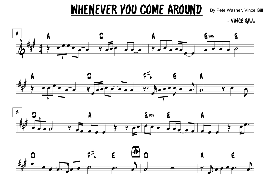 Whenever You Come Around arr Joseph Hasper By Vince Gill Sheet Music Whenever You Come Around arr Joseph Hasper By Vince Gill Sheet Music