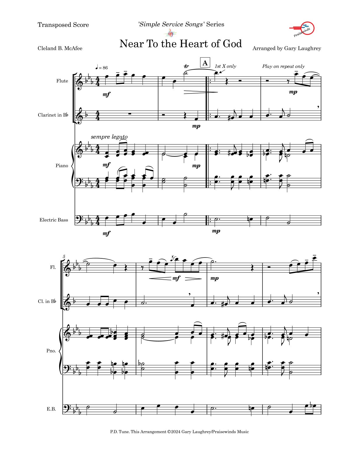 Near to the Heart of God (arr. Gary Laughrey by Cleland B. McAfee Sheet ...
