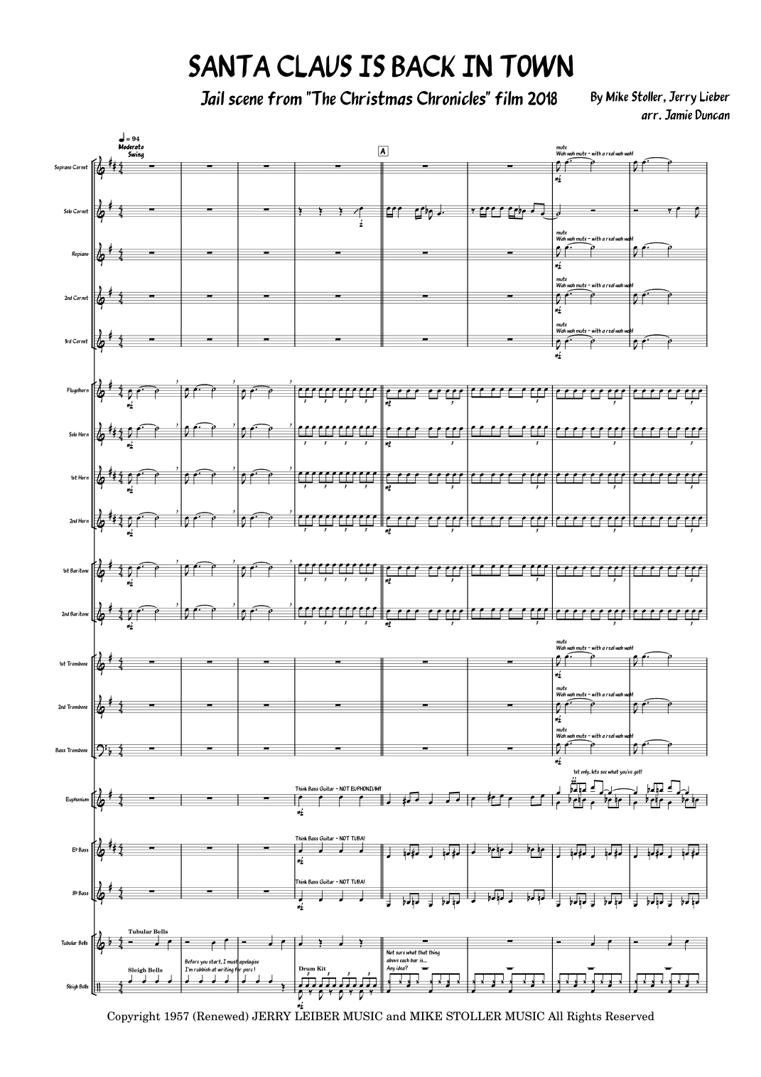 Santa Claus Is Back In Town (arr. Jamie Duncan) by Elvis Presley Sheet ...