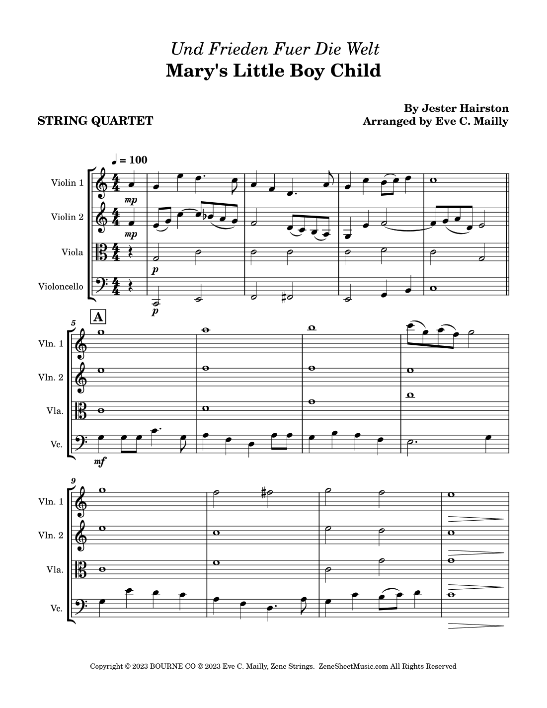 Und Frieden Fuer Die Welt (arr. Eve C. Mailly - Zene Strings) by Jester ...