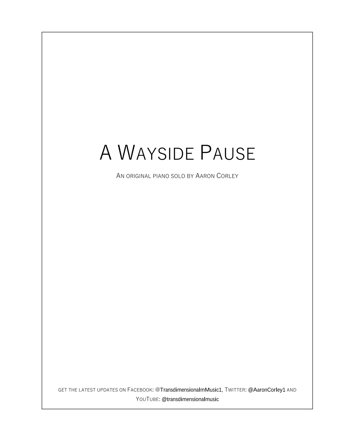 A Wayside Pause Sheet Music | Aaron Corley | Piano Solo