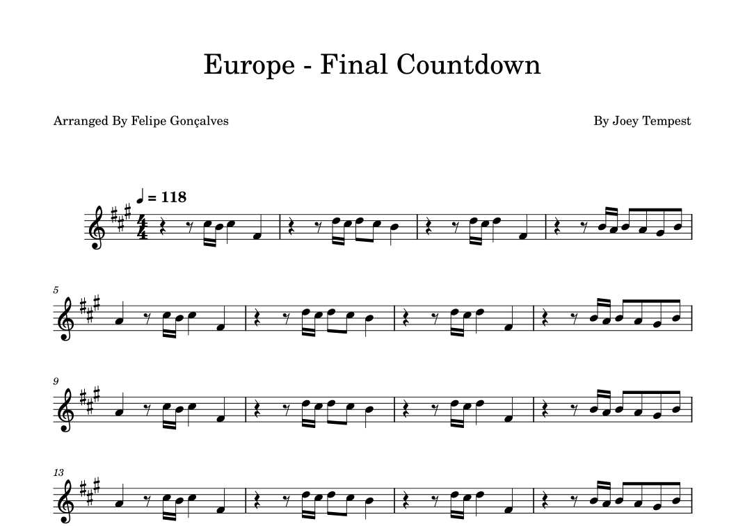 Final Countdown (arr. Felipe Gonçalves) by Europe Sheet Music for Organ ...