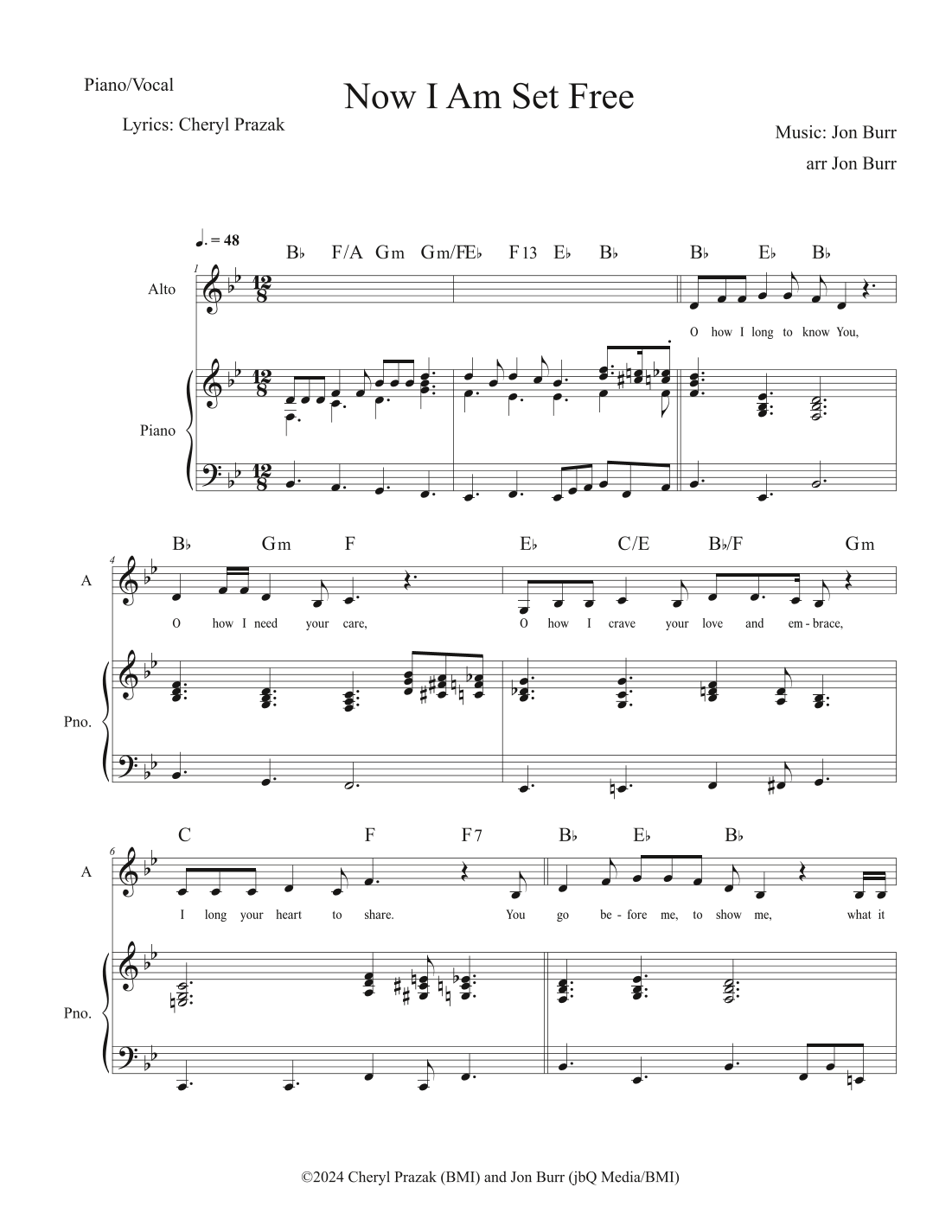 Now I Am Set Free Sheet Music | Jon Burr | Piano & Vocal